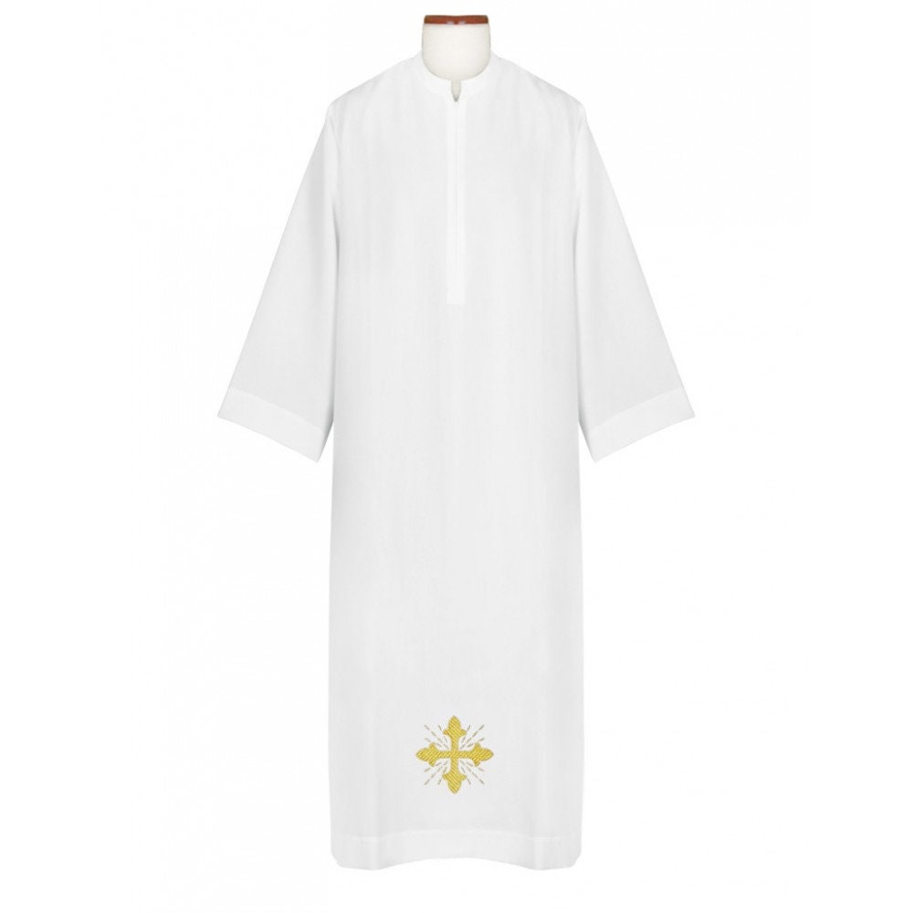 Alba Sacerdotal Tradicional con Pliegues Alba Blanca Alba - Etsy México