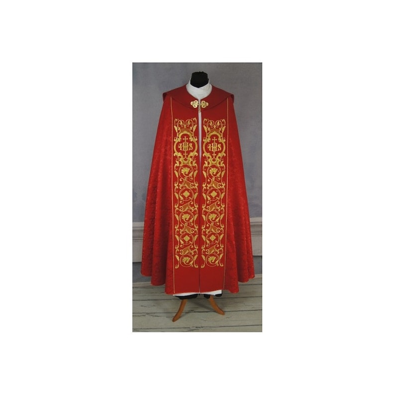 Gothic Style Cope With a Matching Stole, Red Cope, Copes for Priest ...