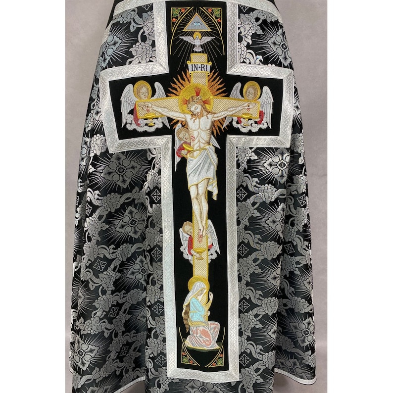 Roman Style Cope With a Stole Black Cope Chasuble Vestments - Etsy