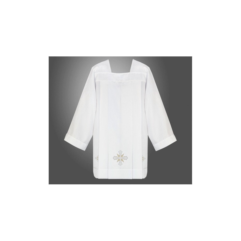 Traditional Square Neck Priest Surplice/cottas With Pleats, White ...