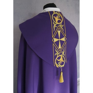 Gothic Style Cope With a Matching Stole, Purple Cope, Cope for Priest ...