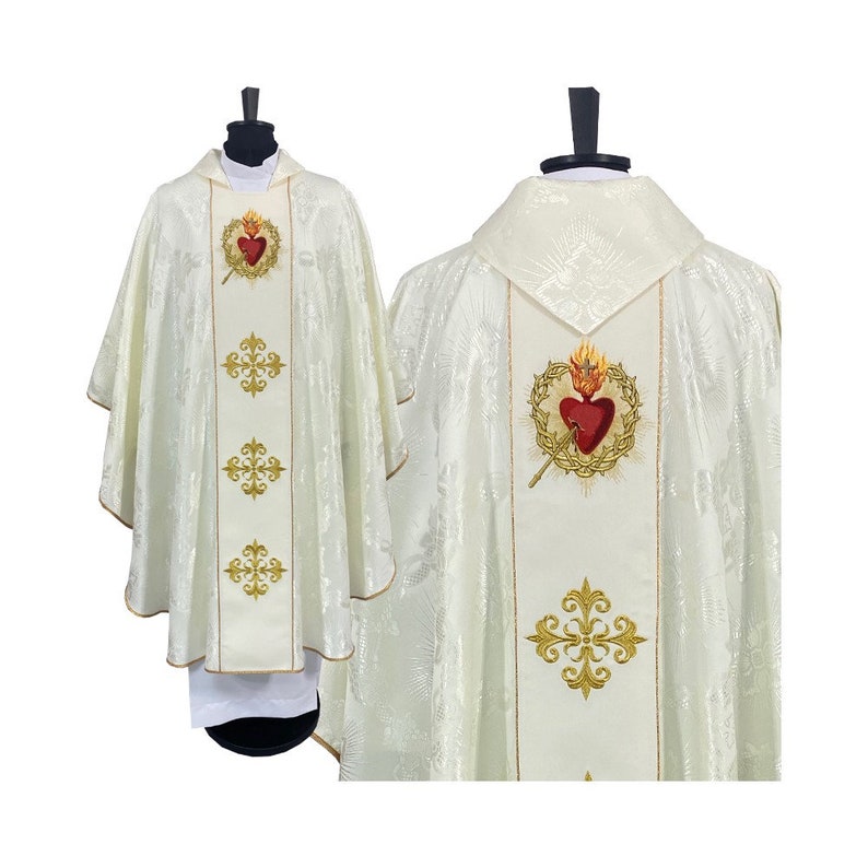 Gothic Style Chasuble With a Matching Stole, Vestments for Priest ...