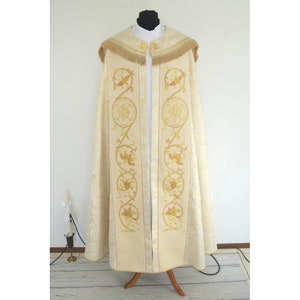 Gothic Style Cope and Humeral Veil, Gold Chasuble, Vestments for Priest ...