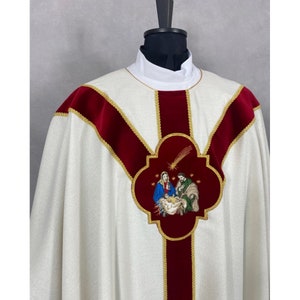 Vestment Nativity Scene- Gothic Style Chasuble With a Matching Stole ...