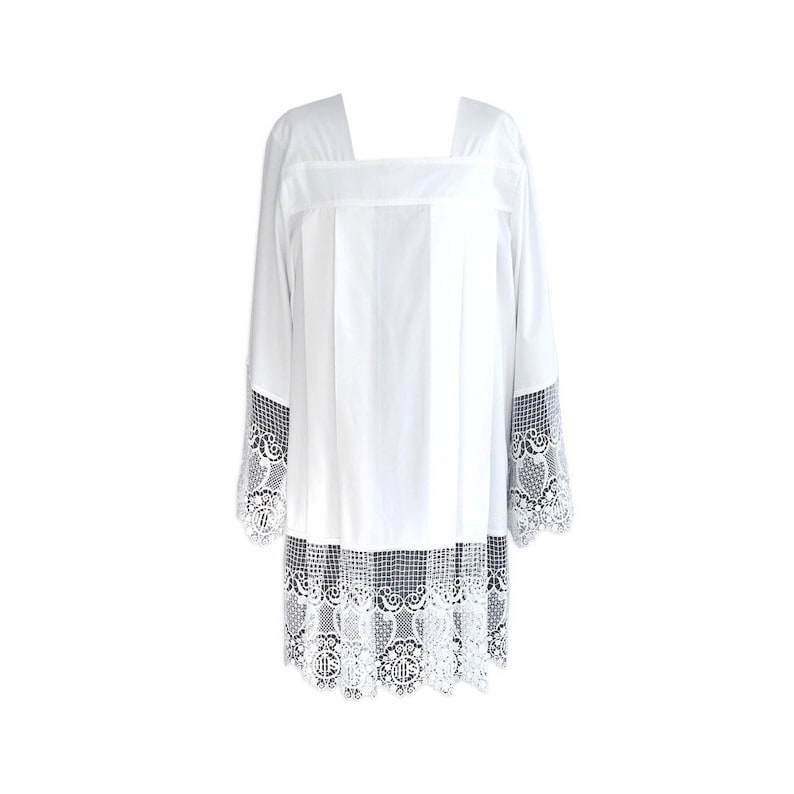 Traditional Square Neck Priest Surplice, Guipure Lace Cotta - Etsy