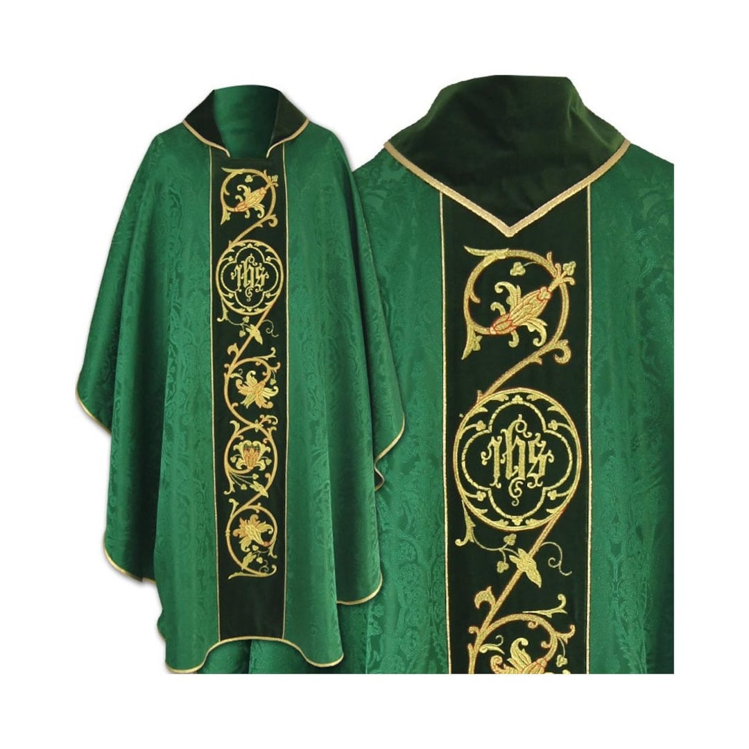 Gothic Style Chasuble With an Embroidered Belt and Matching Stole ...
