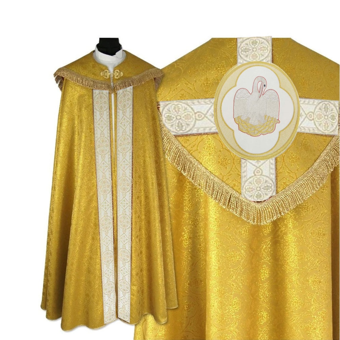 Semi-gothic Cope With a Matching Stole, Vestments for Priest, Catholic ...