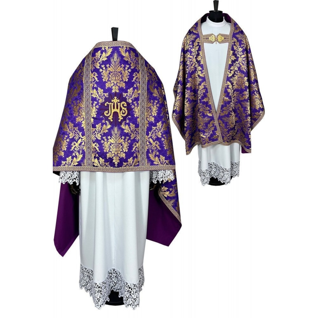 Humeral Veil Purple , Vestments for Priest, Liturgical Chasuble, Pastor ...