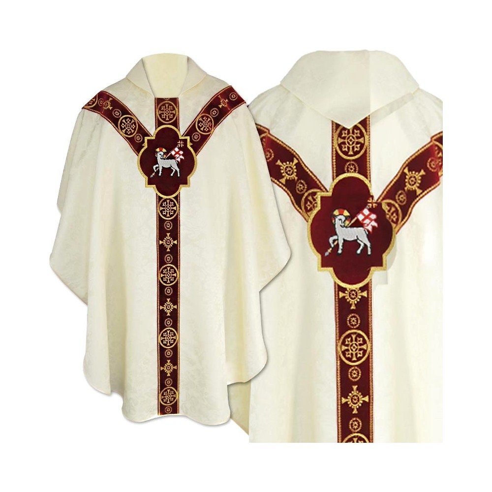 Chasuble "lamb of God" Semi-gothic Style ,with a Matching Stole ...