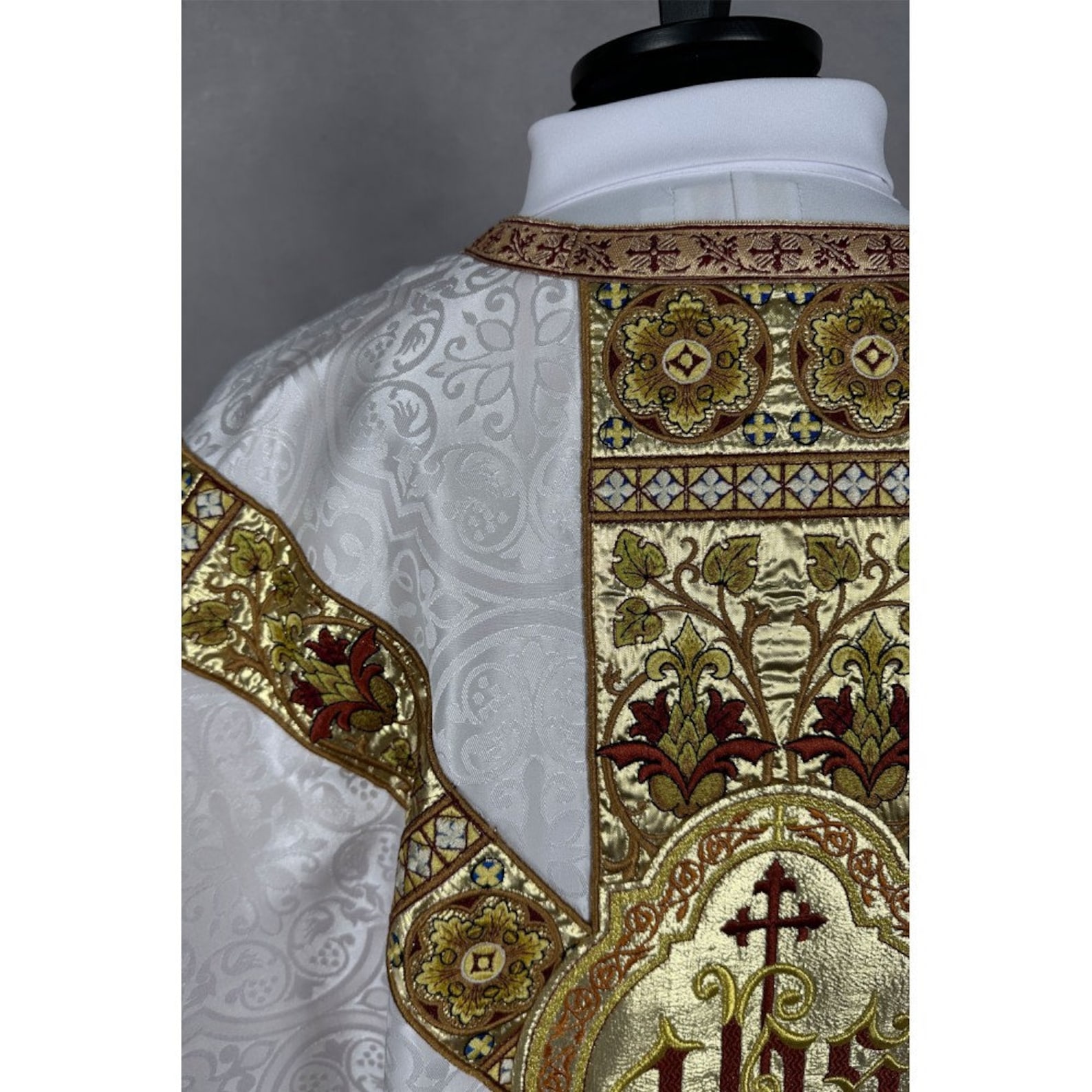 Vestment, Semi-gothic Style Chasuble With a Matching Stole With Tassels ...