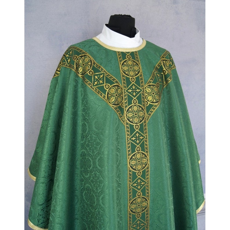 Vestment Green and All Liturgical Colors- Semi Gothic Style Chasuble ...