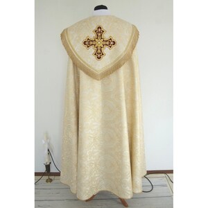 Gothic Style Cope and Humeral Veil, Gold Chasuble, Vestments for Priest ...