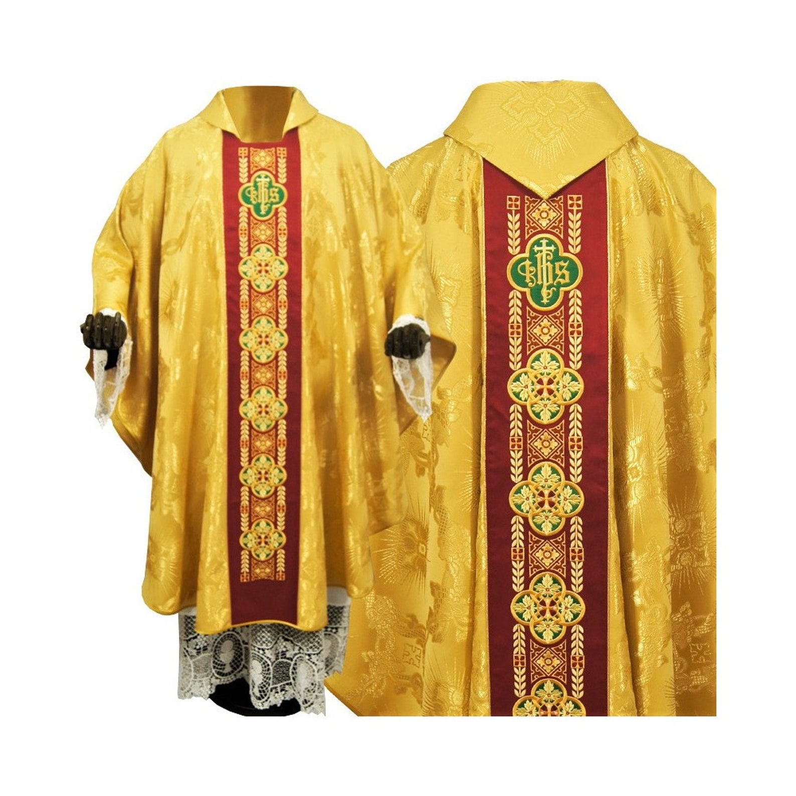 Gothic Style Chasuble With a Matching Stole, Vestments for Priest ...