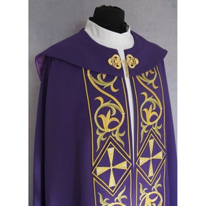 Gothic Style Cope With a Matching Stole, Purple Cope, Cope for Priest ...