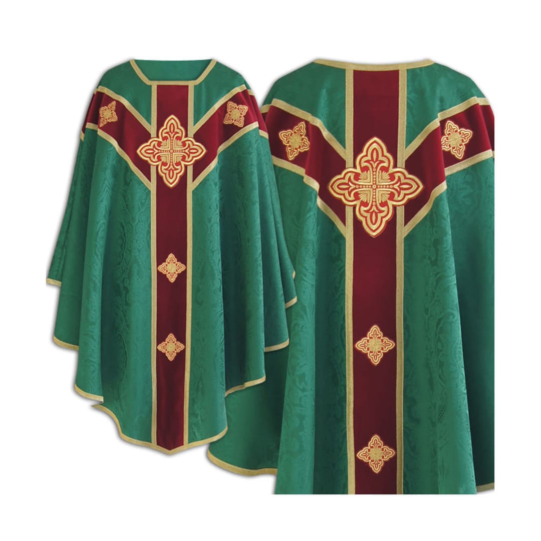 Green Semi Gothic Chasuble, Damask Vestment With Stole - Etsy