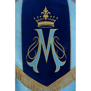 Marian Style Gothic Cope With a Matching Stole, Blue Chasuble ...