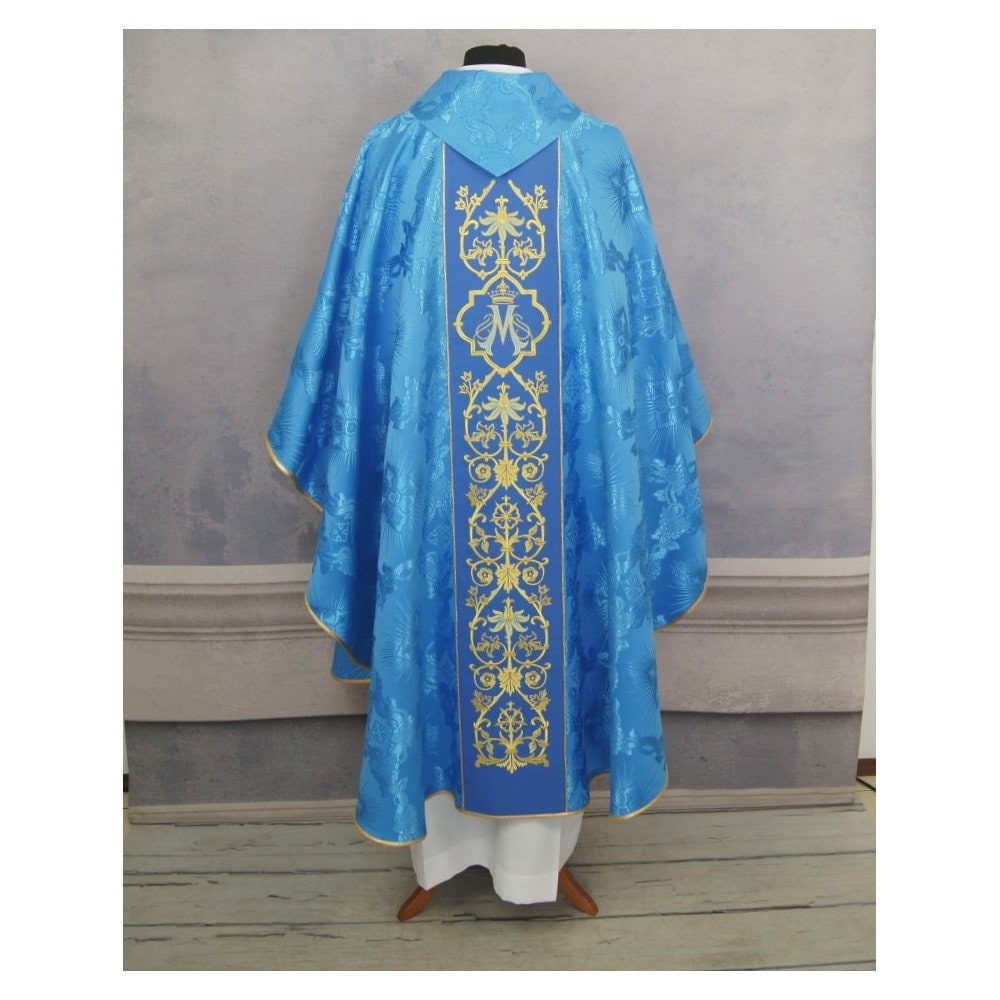 Vestments Marian Chasuble Blue Chasuble Vestments for - Etsy