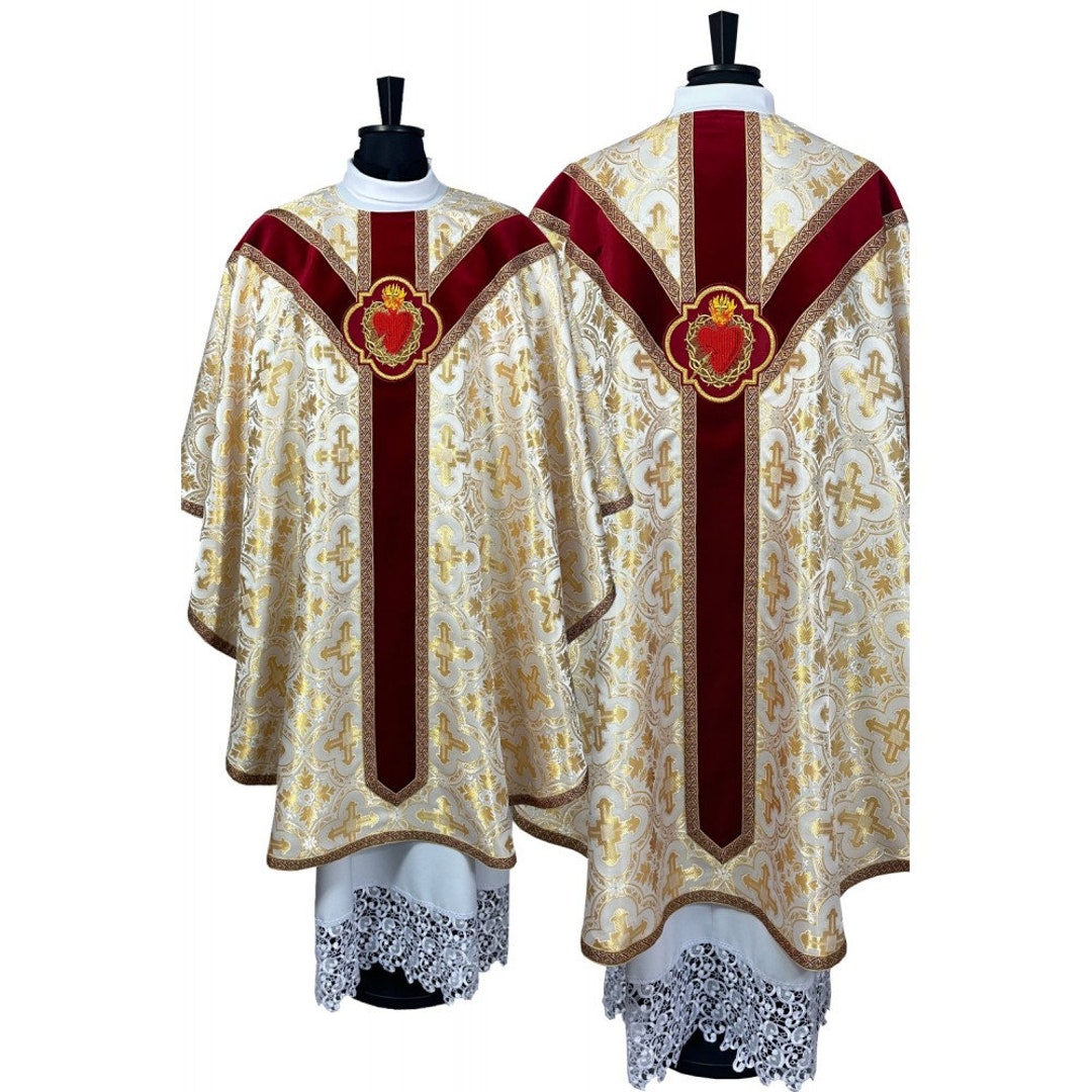 Vestment, Semi-gothic Style Chasuble, Gold Chasuble, Vestments for ...