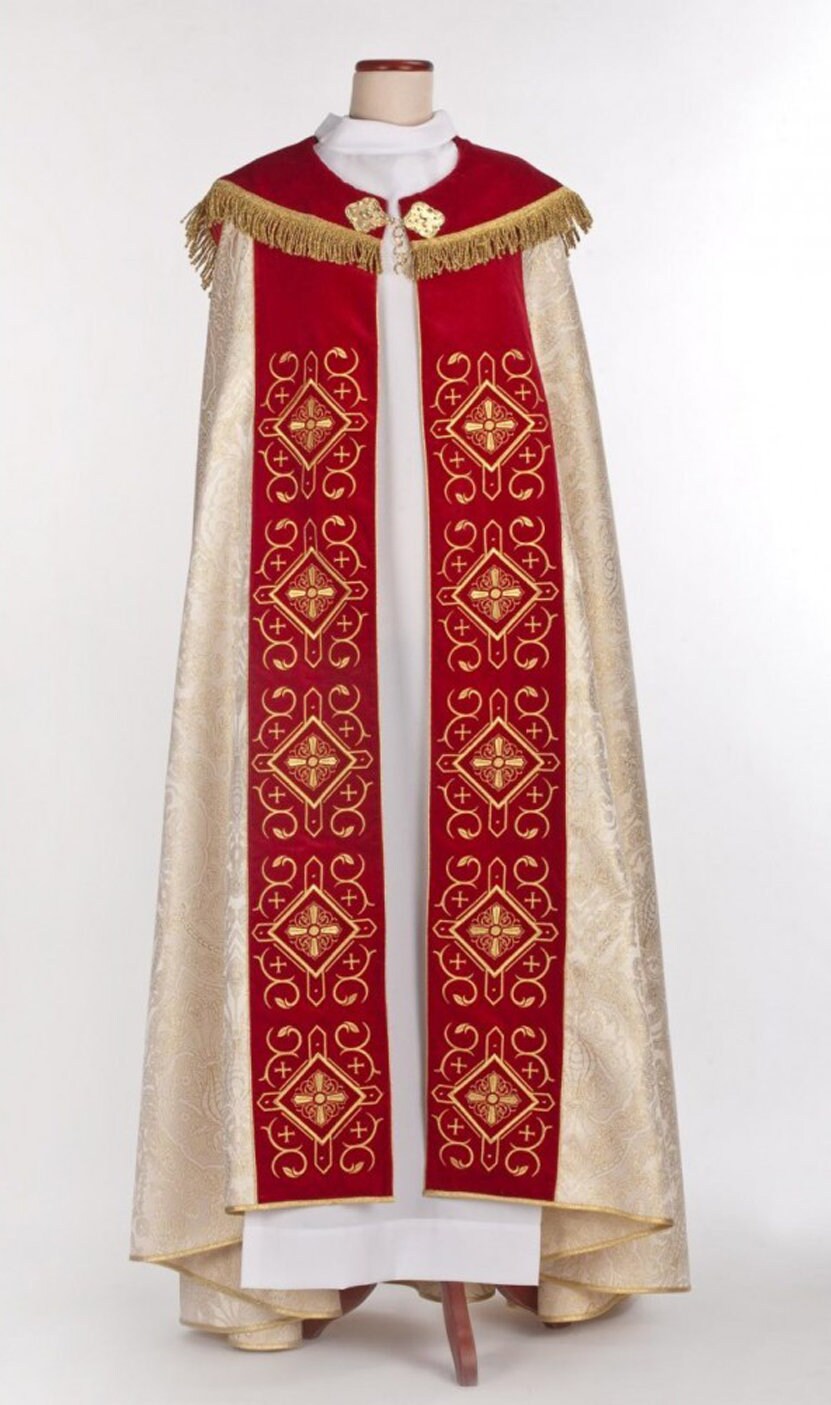 Gothic Cope With a Matching Inner Stole Red Chasuble - Etsy
