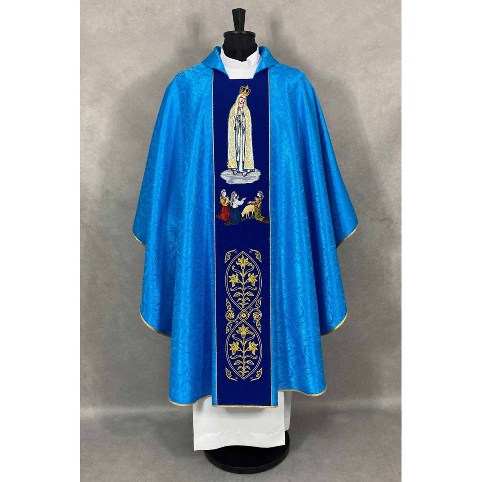 Vestments Marian "our Lady of Fatima" - Chasuble, Blue Chasuble ...