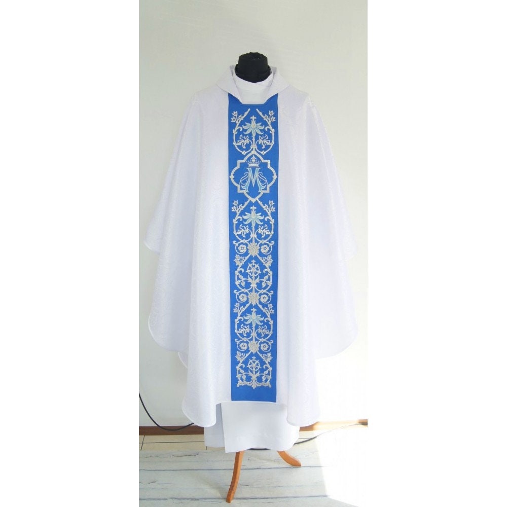 Vestment Marian Chasuble Blue Chasuble Vestments for Priest - Etsy UK