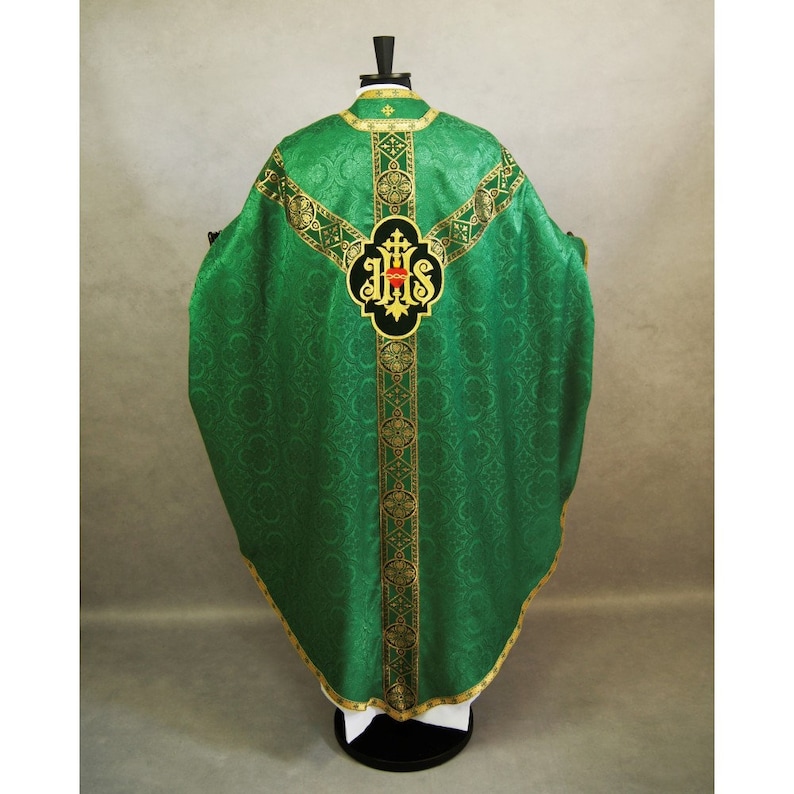 Green Conical Chasuble With IHS Symbols Vestments for Priest - Etsy Canada