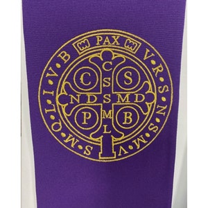 St. Benedict, Chasuble Stole, Stole for Priest, Catholic Stole ...