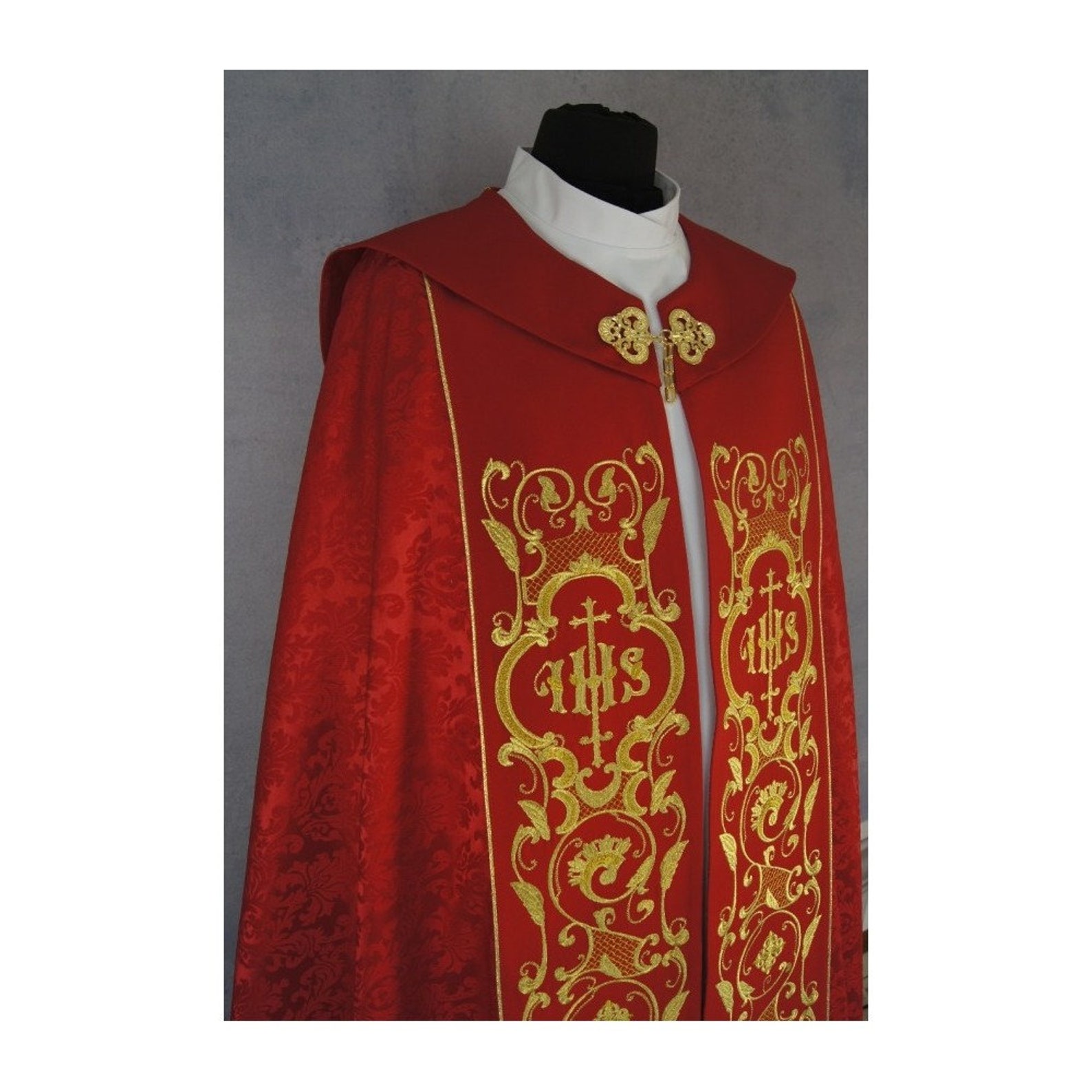 Gothic Style Cope With a Matching Stole, Red Cope, Copes for Priest ...
