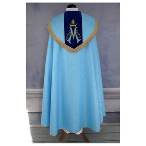 Marian Style Gothic Cope With a Matching Stole, Blue Chasuble ...