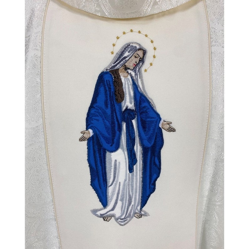 Marian Style Chasuble -chasuble, Ecry Chasuble, Vestments for Priest ...