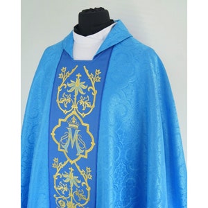 Blue Marian Chasuble Vestment With Matching Stole - Etsy