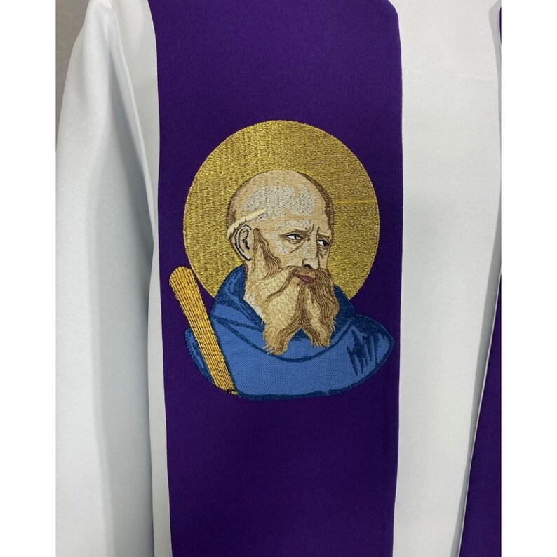 St. Benedict, Chasuble Stole, Stole for Priest, Catholic Stole ...