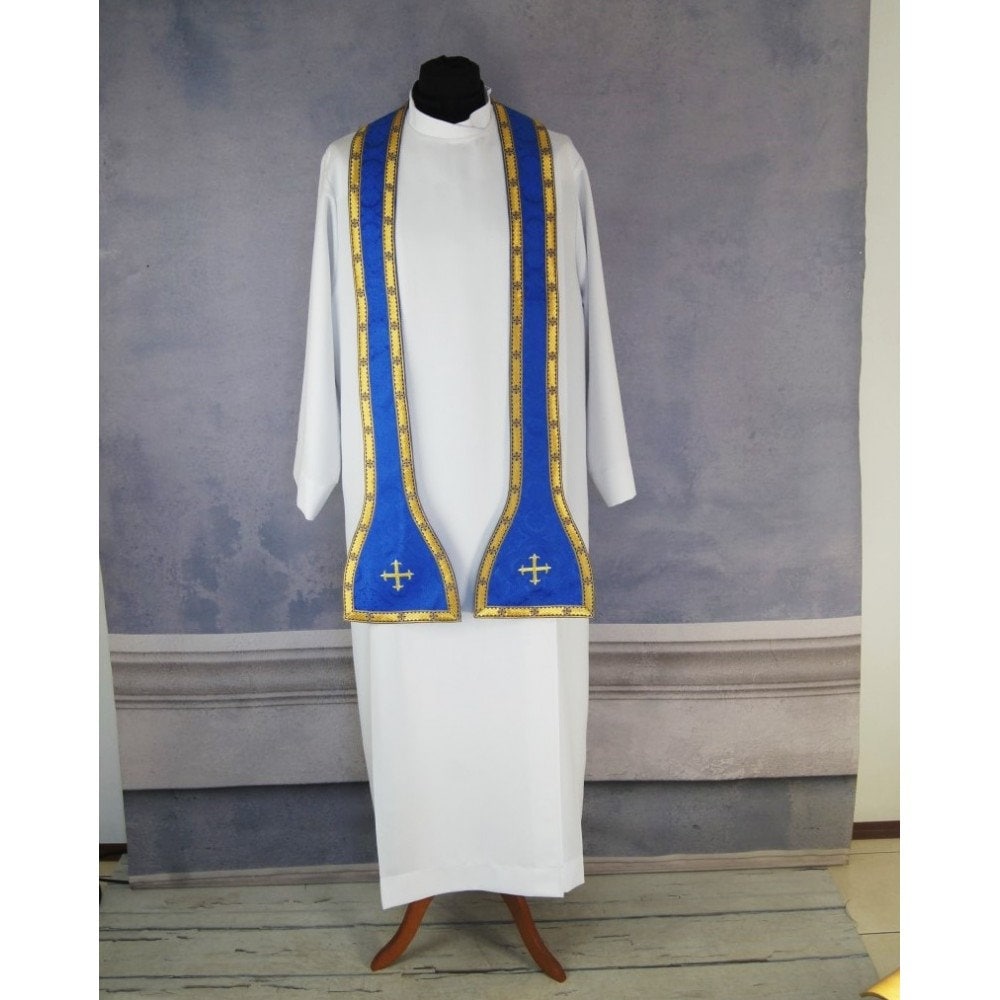 Roman Style Cope With a Stole, Gold Blue Cope Chasuble, Vestments for ...