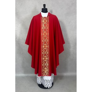 Gothic Style Chasuble With a Matching Inner Stole, Green Chasuble ...
