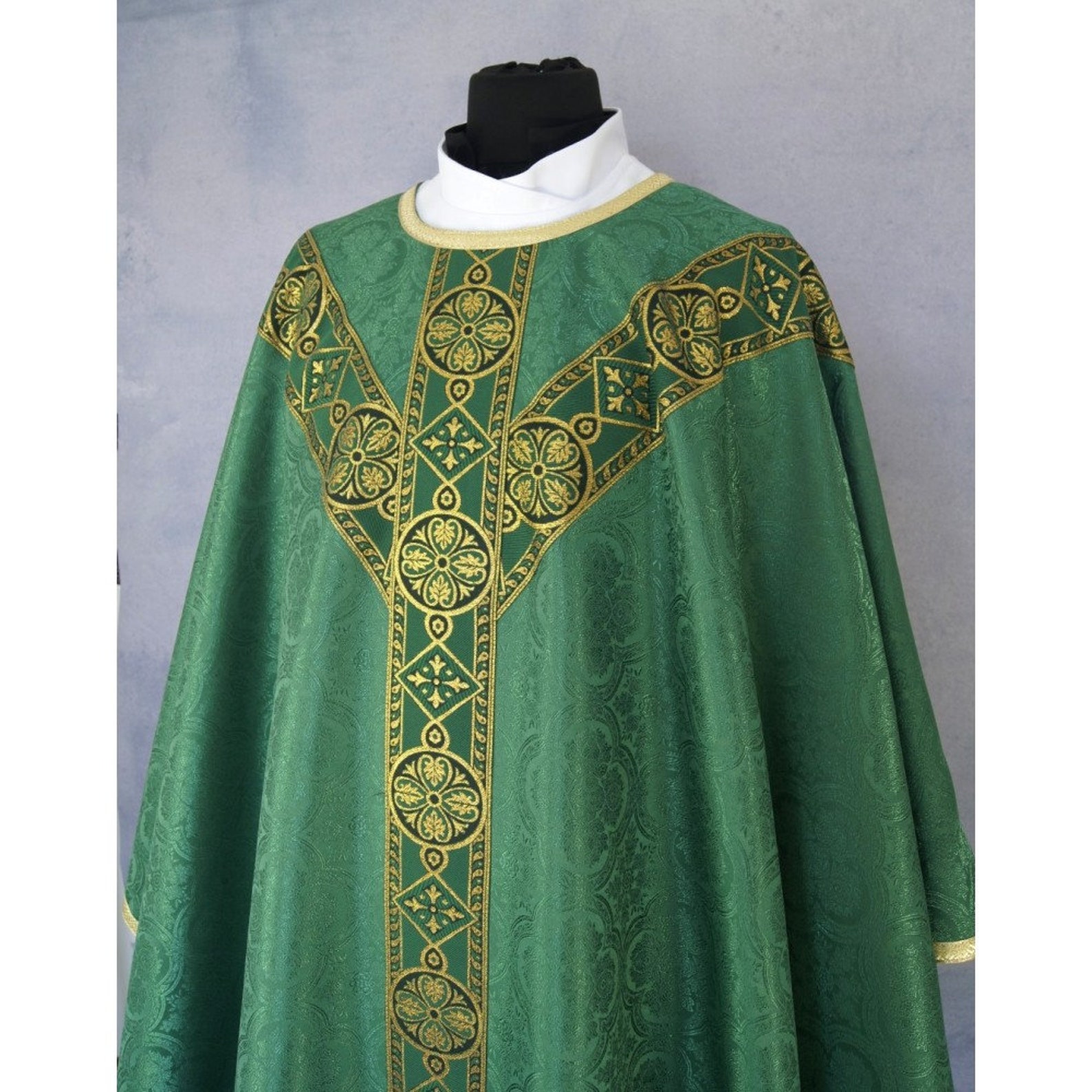 Vestment Green and All Liturgical Colors- Semi Gothic Style Chasuble ...