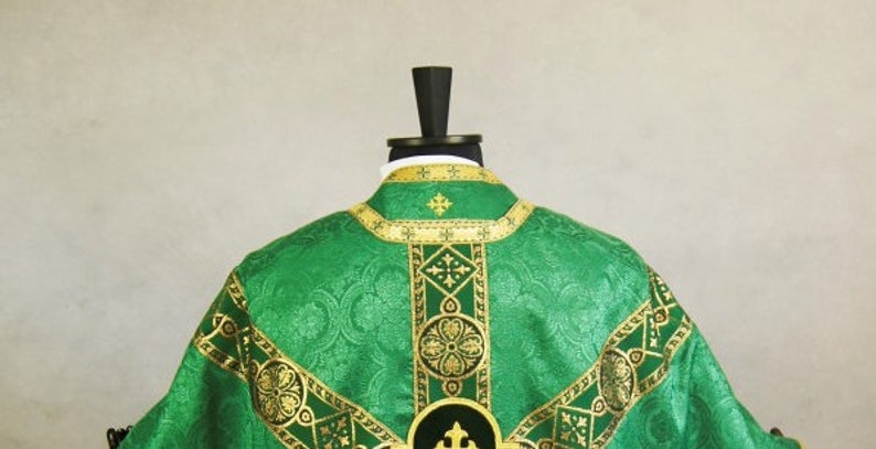Green Conical Chasuble With IHS Symbols Vestments for Priest - Etsy