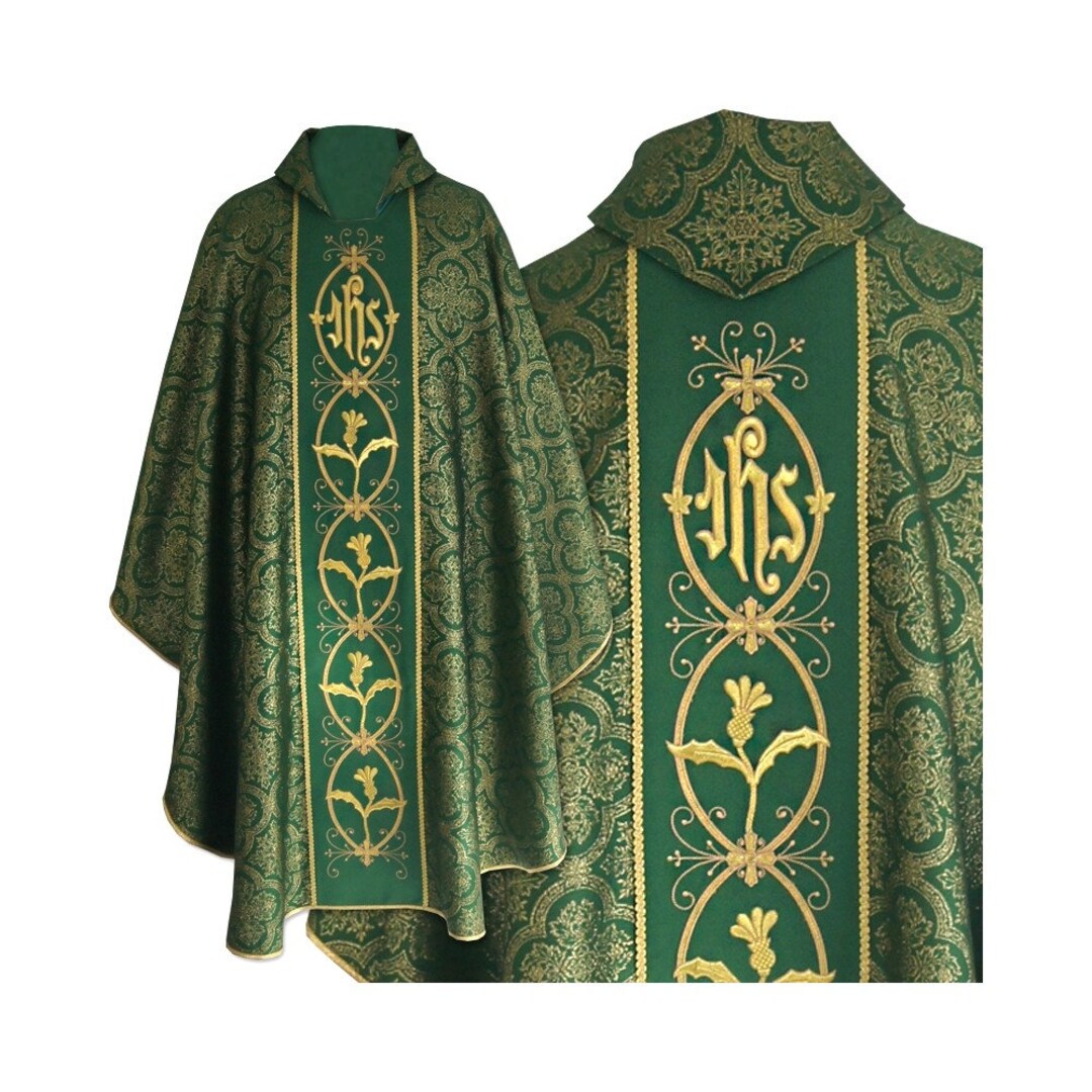 Gothic Style Chasuble With a Matching Stole, Vestments for Priest ...