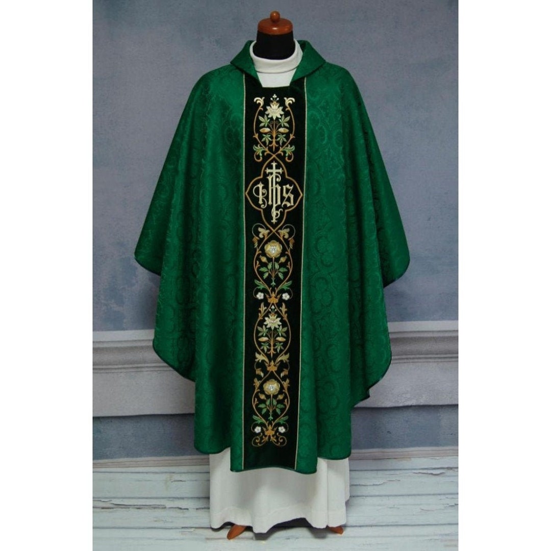 Vestments Gothic Style Chasuble, Green Chasuble, Vestments for Priest ...
