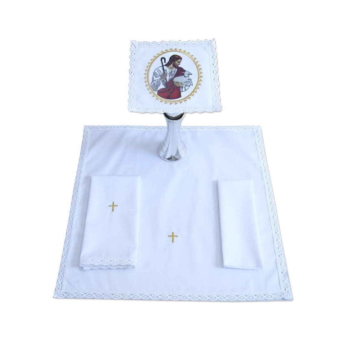 Altar Linen, Full Set Pall, Corporal, Purificator, Lavabo, 100% Cotton ...