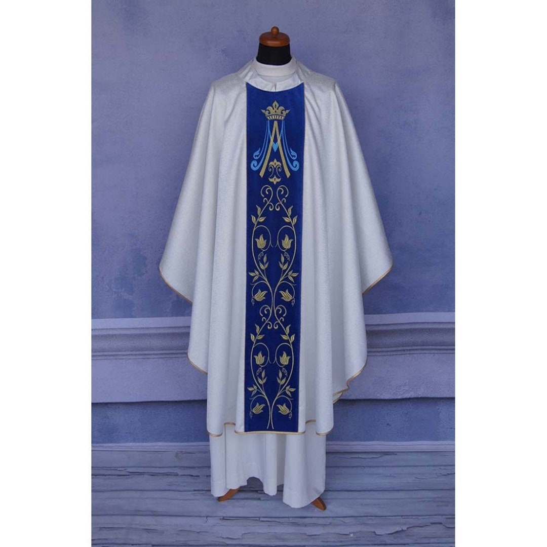 Vestments Marian Gothic Style Chasuble Blue Chasuble - Etsy