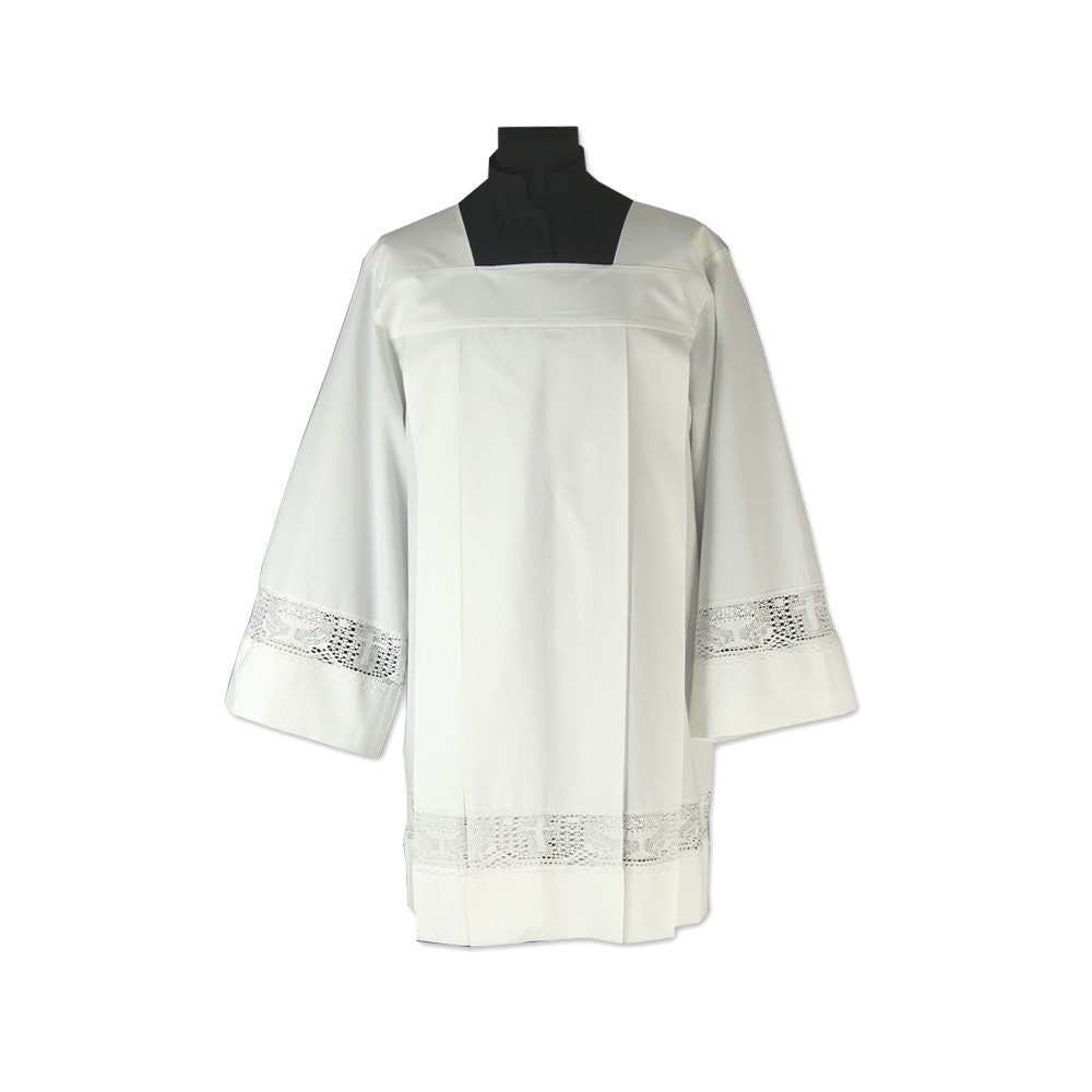 Traditional Square Neck Priest Surplice, Guipure Lace Cotta - Etsy