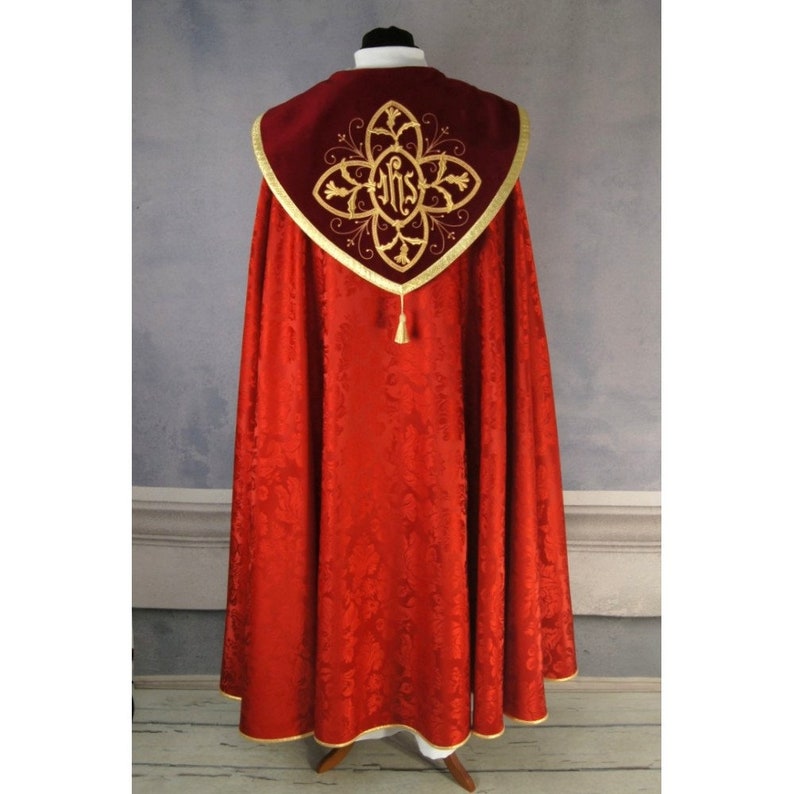 Gothic Style Cope With a Matching Stole, Red Chasuble, Vestments for ...