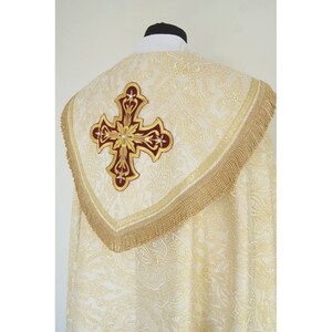 Gothic Style Cope and Humeral Veil, Gold Chasuble, Vestments for Priest ...