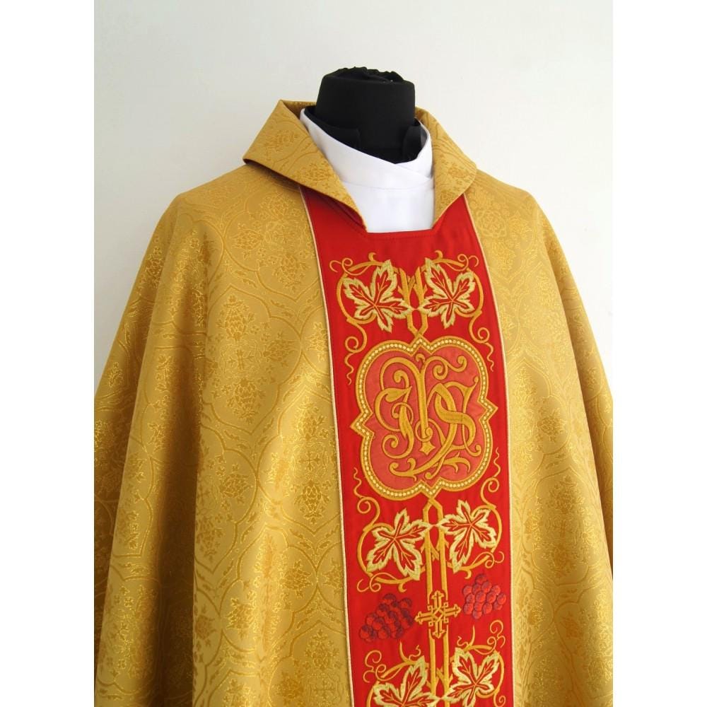Vestment Gothic Style Chasuble, Gold Chasuble, Vestments for Priest ...