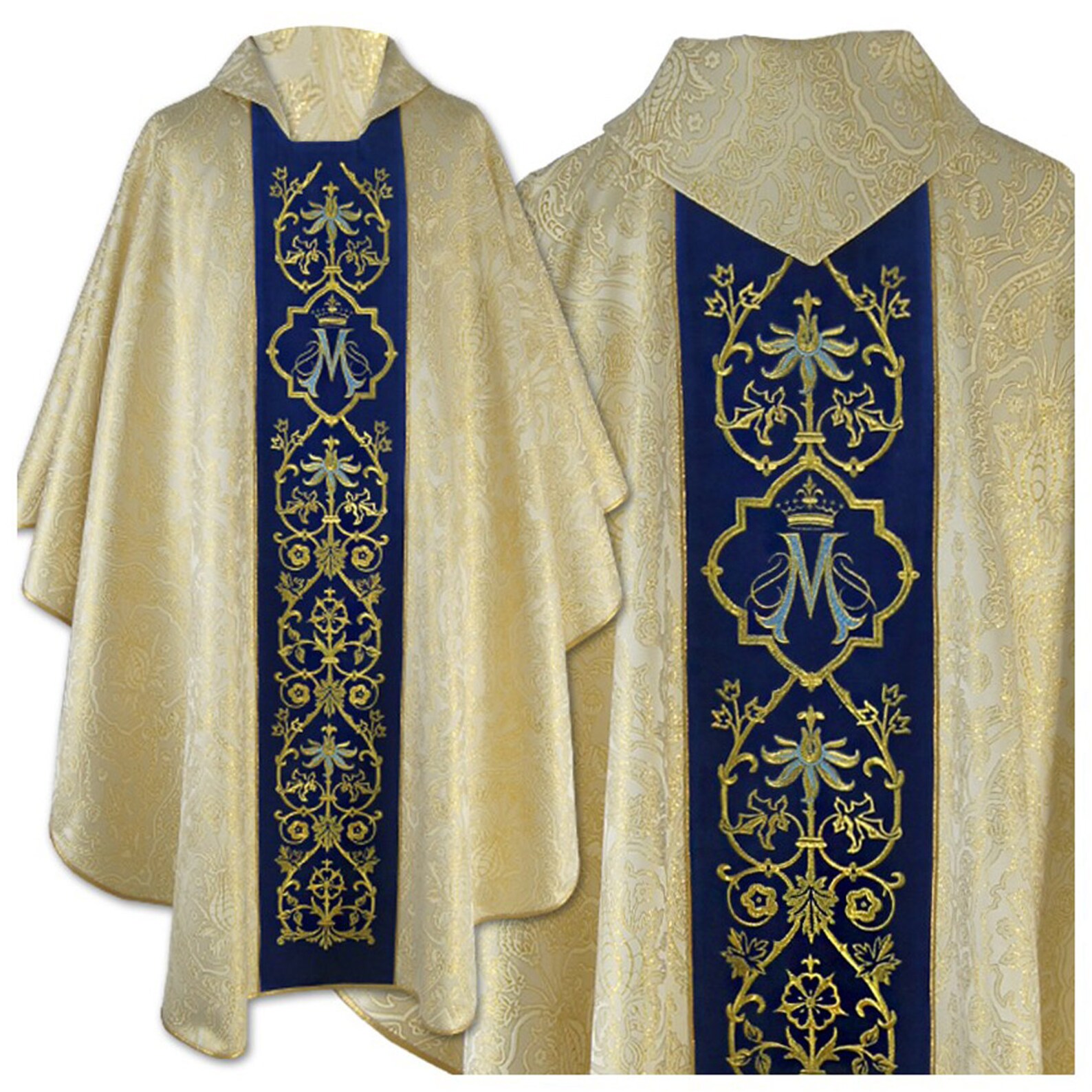 Vestment Marian Chasuble Blue Chasuble Vestments for Priest | Etsy