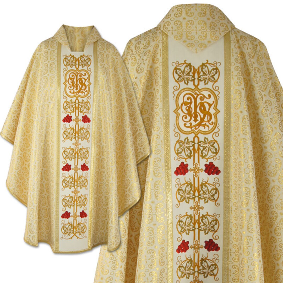 Vestment Gothic Style Chasuble, Gold Chasuble, Vestments for Priest ...