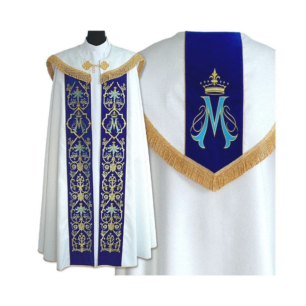 Silver Cope, Marian Style Gothic Cope With a Matching Stole, Vestments ...