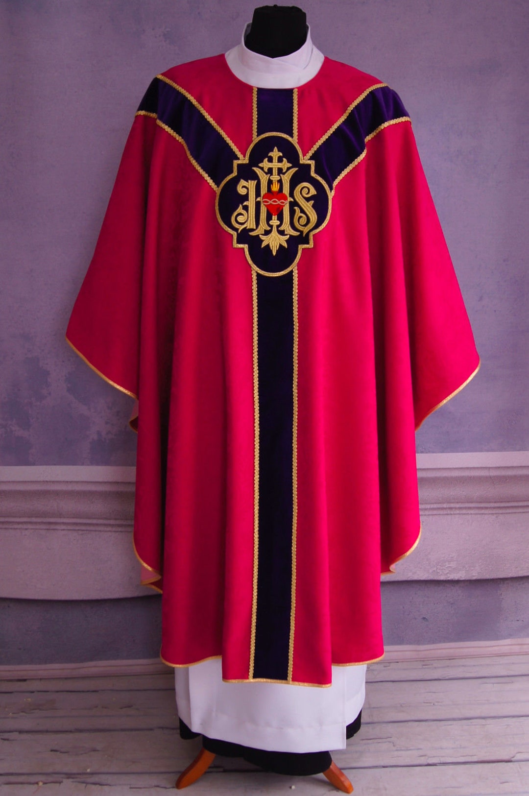 Vestment Pink - Semi Gothic Style Chasuble With a Matching Stole ...