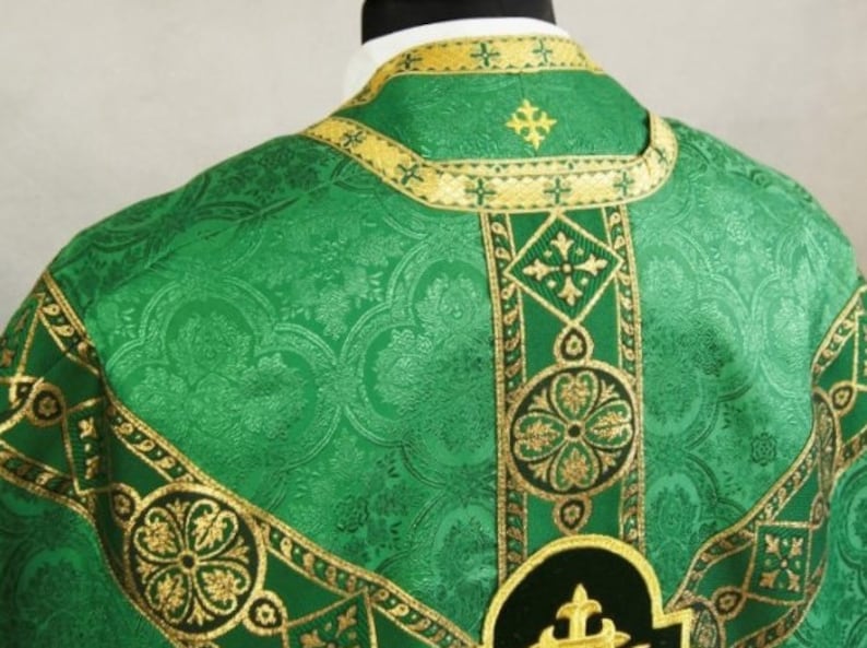 Green Conical Chasuble With IHS Symbols Vestments for Priest - Etsy Canada