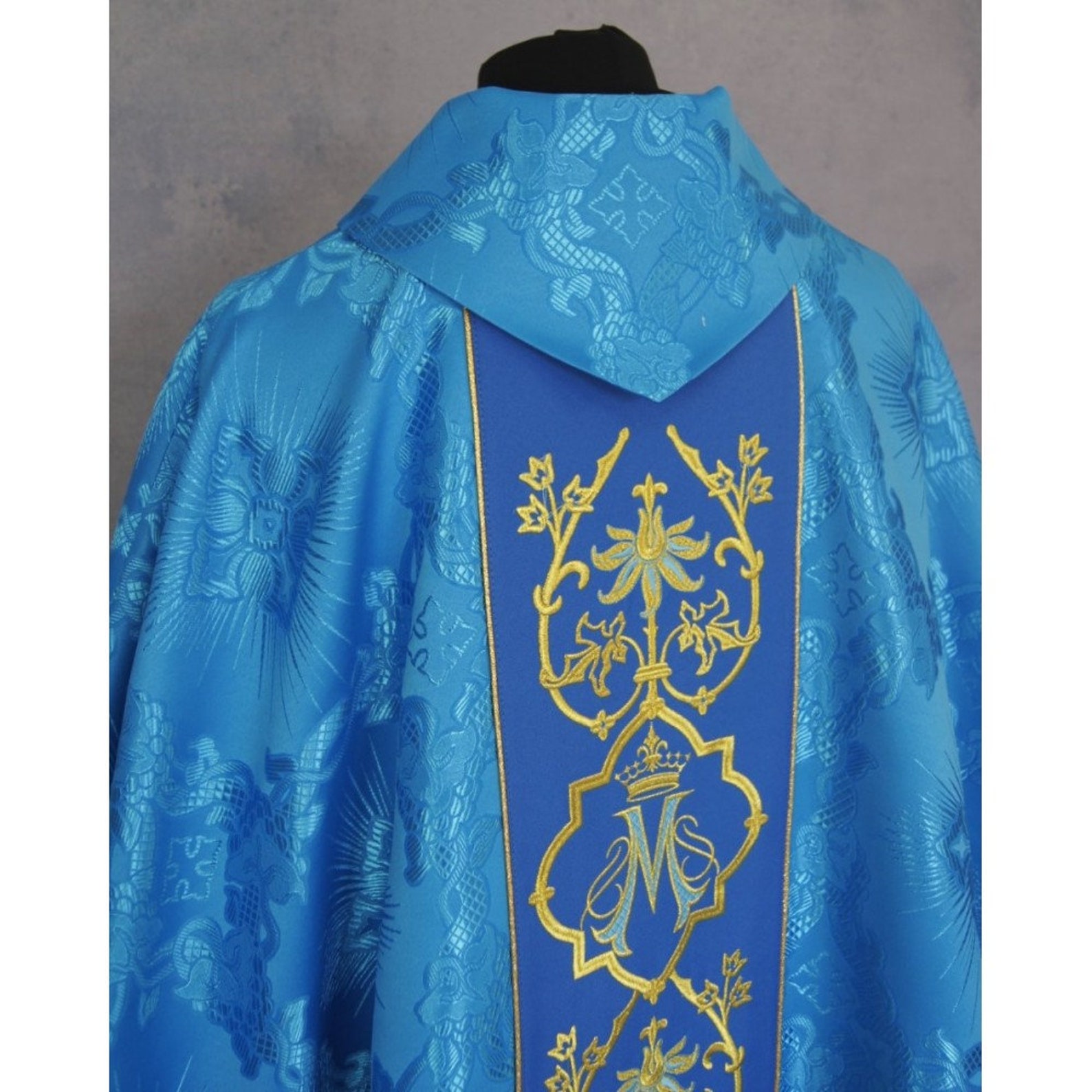 Vestments Marian Chasuble Blue Chasuble Vestments for - Etsy